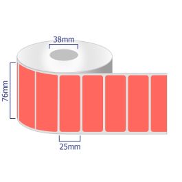 76 x 25mm Red Blank Labels On Rolls, Permanent | AM Labels