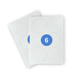 6 White Opaque Round Labels On Sheets, 500 Sheets | AM Labels
